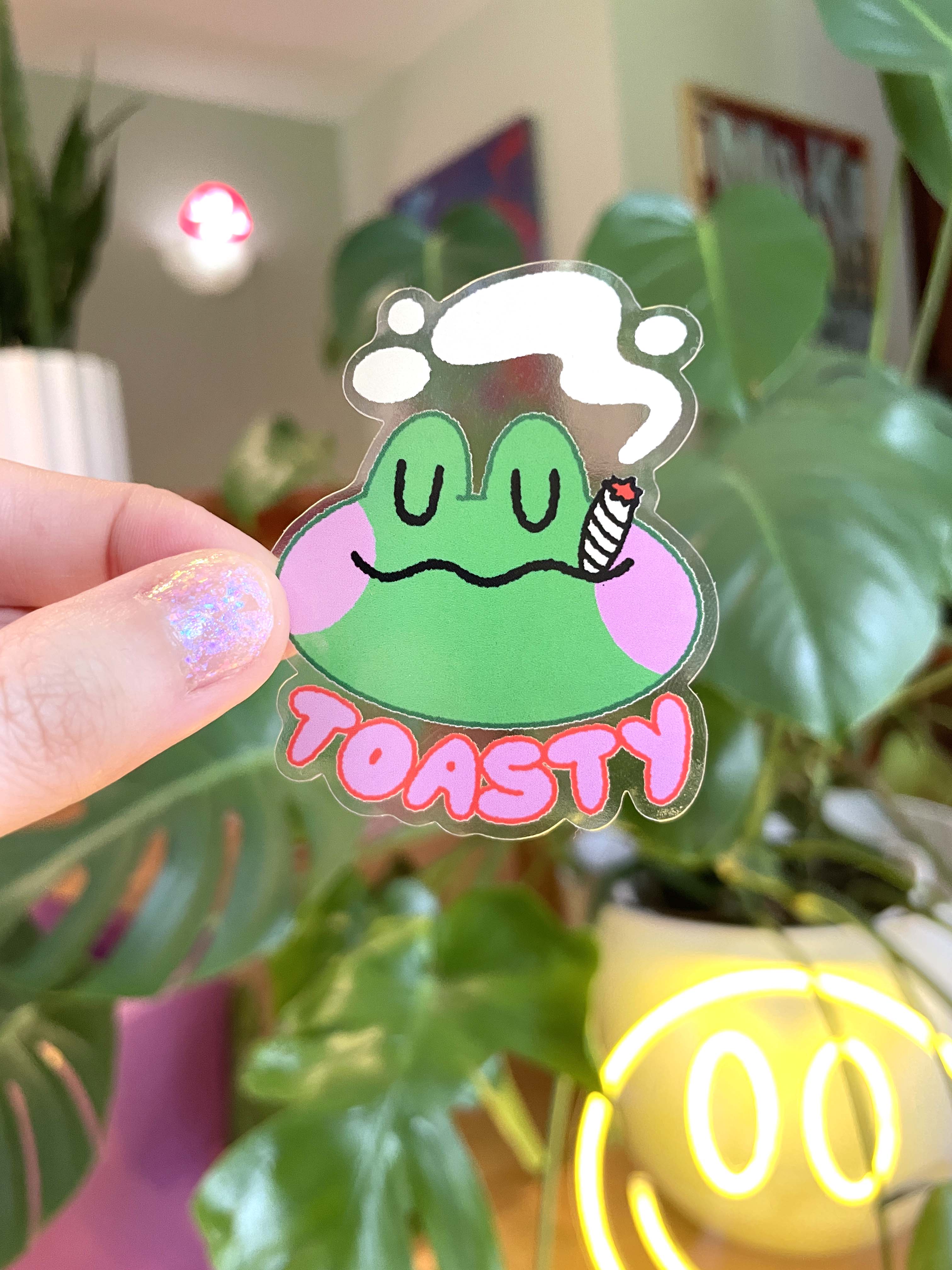 toasty frog clear sticker – UMMMHEATHER